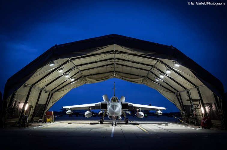 Aircraft shelters fly into action at RAF Coningsby Typhoon trial ...